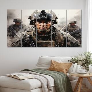 Designart "Military In The Line II" Army Wall Art Prints Set - Bed Bath & Beyond - 39909417